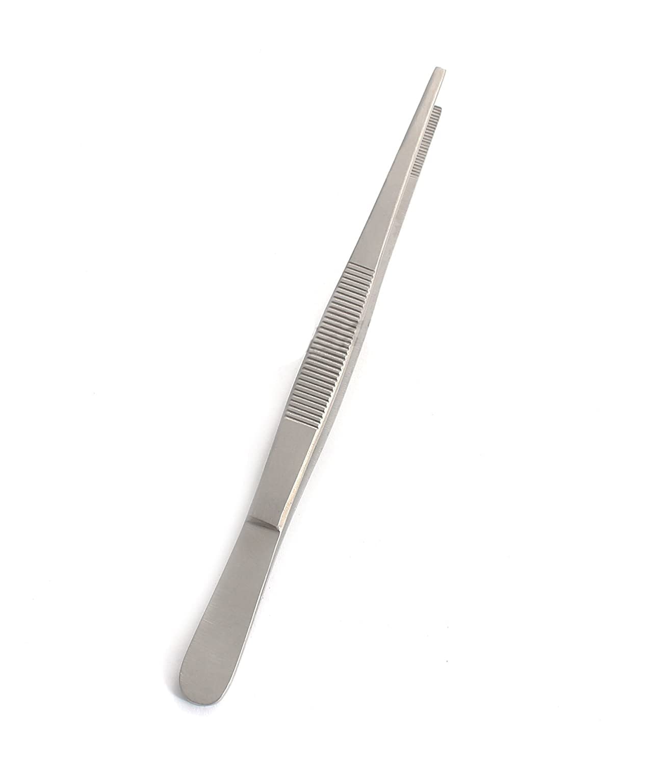 OdontoMed2011 7" Thumb Dressing Forceps, Mulipurpose Tweezer Stainless Steel, Serrated Tip Straight Size 7 Inch Silver Serrated Tools Tweezers General Application Lab Forceps 7 inches