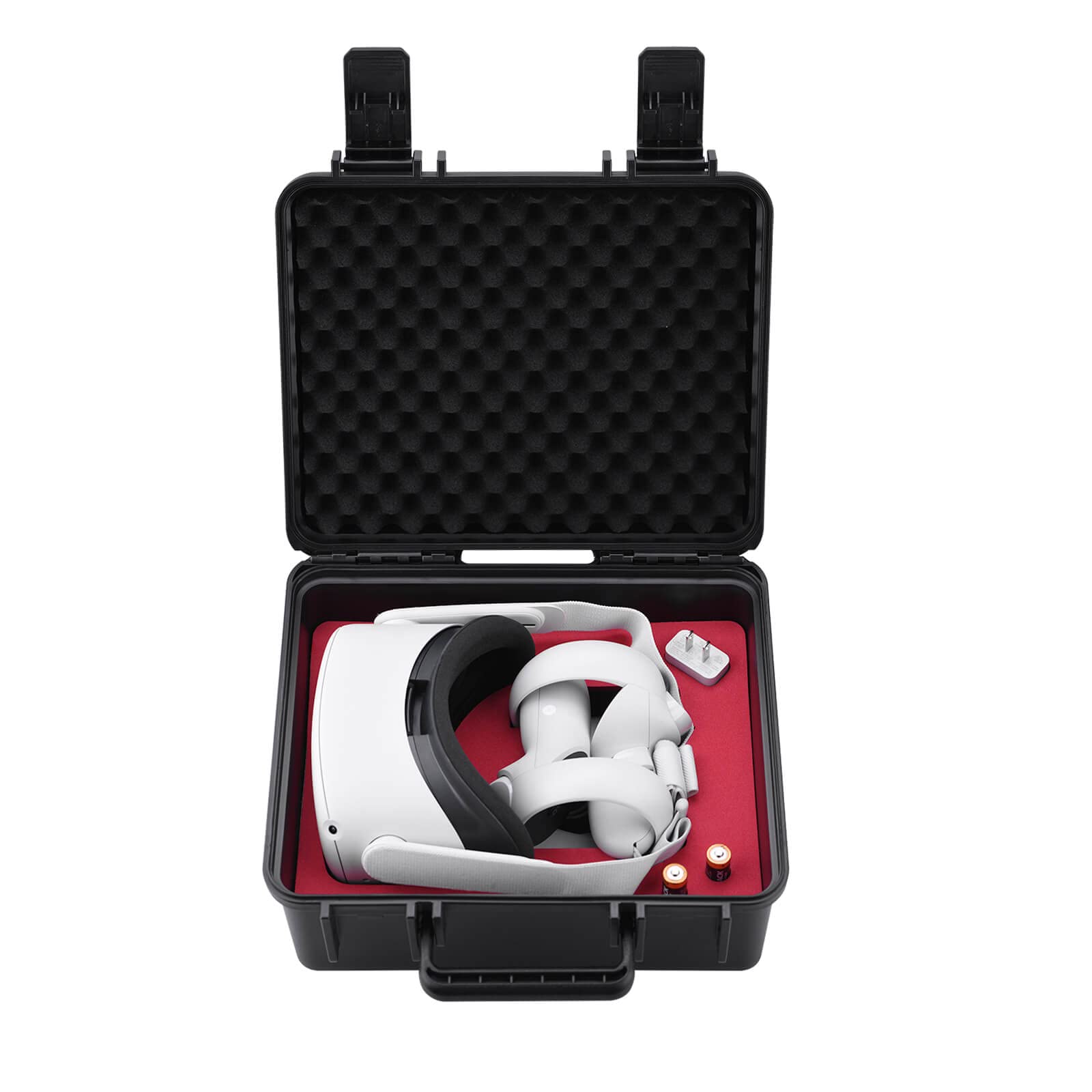 HeiyRC Waterproof Hard Case Compatible with Oculus Quest 2 VR Gaming Headset Controller Storage Travel Carrying Case Hardshell Box with Pre-Cut EVA Foam