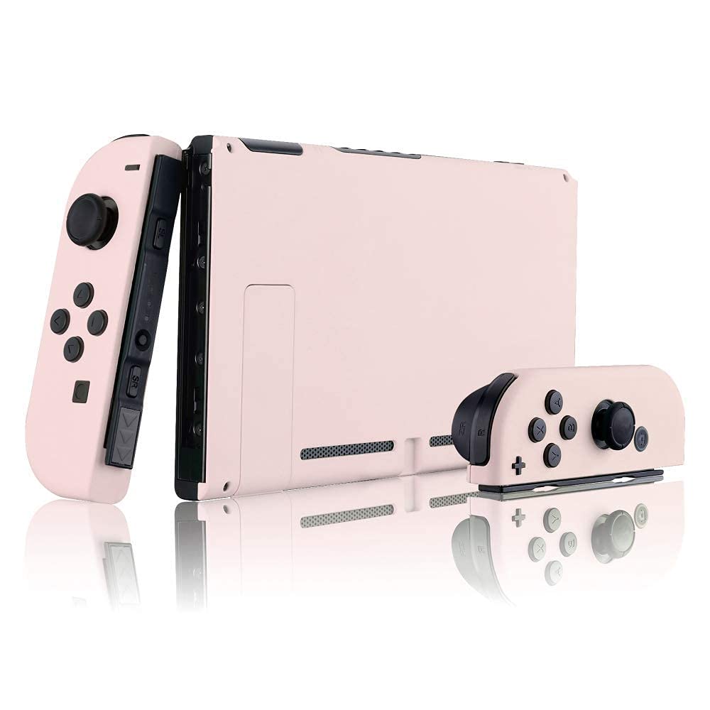 eXtremeRate Pink Front Back Plate for Nintendo Switch Console, NS Joycon Handheld Controller Housing with Full Set Buttons, Full Set Replacement Shell for Nintendo Switch - Switch NOT Included
