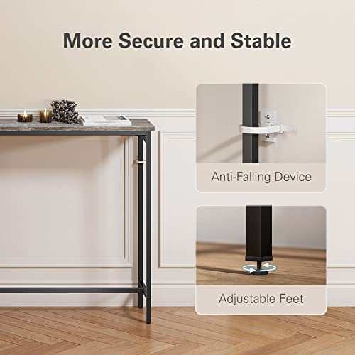 DEPAD 70 Inch Extra-Long Console Table with 2 Power Outlets and 1 Type C Port and 1 USB Port, 10.6β D x 70.9β L x 35.4β H Sofa Table, Grey Behind Couch Table, Narrow Long Entryway Table