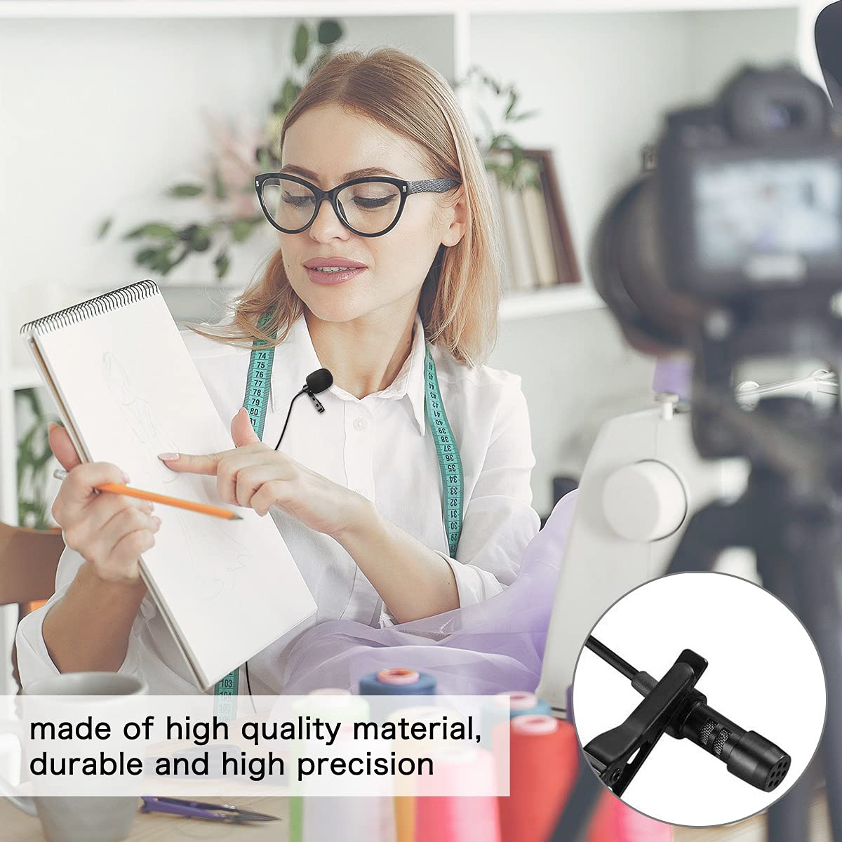 ALTSON Professional Lavalier Microphone for iPhone/Video Conference/Podcast/Voice Dictation/YouTube Grade Omnidirectional Phone Audio Video Recording Condenser Microphone (Black 4.94ft)