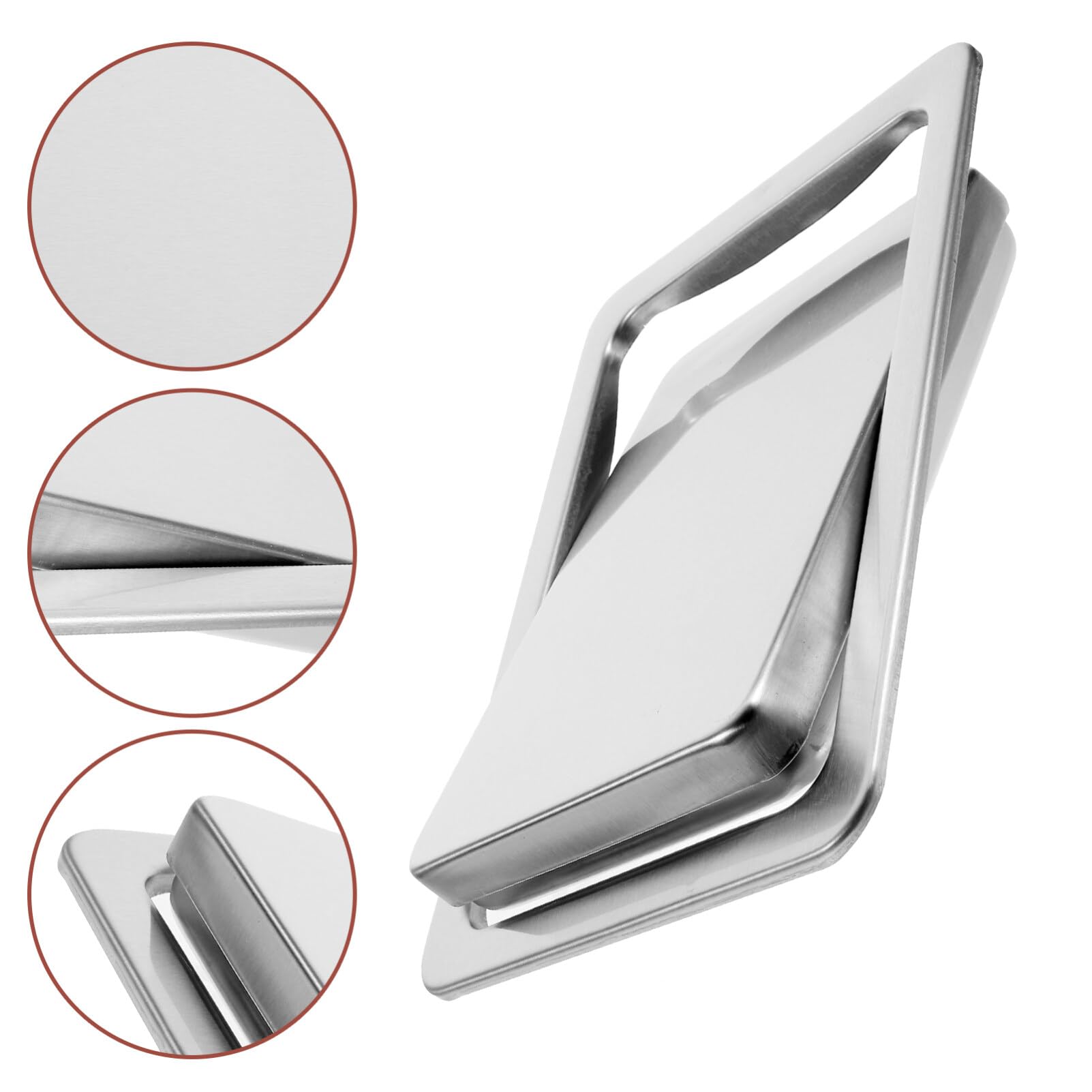 BESTOYARD Trash Bin Lid Only Swing Top Trash Can Lid Replacement Recessed Counter Top Cover Stainless Steel Waste Bin Lid Swing Flap Lid Cover