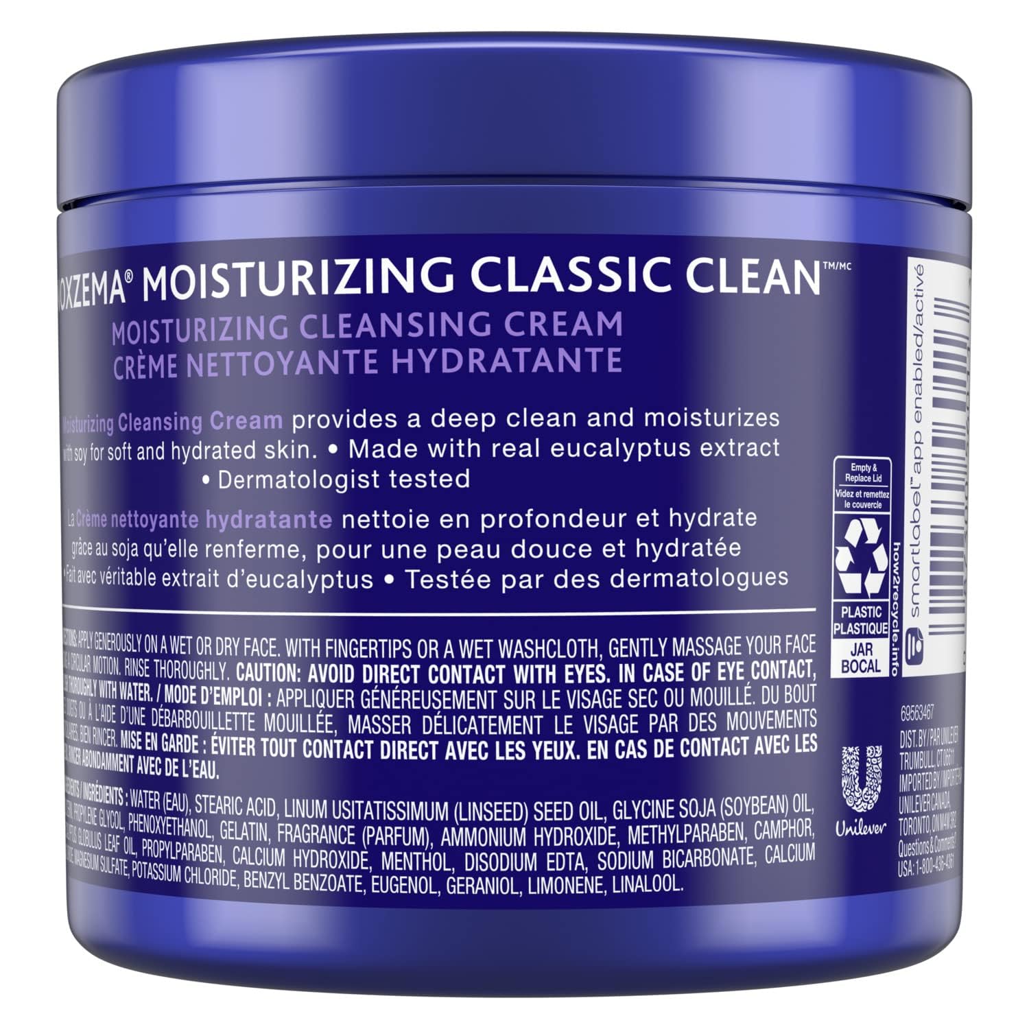 Noxzema Classic Clean Original Deep Cleansing Cream for Soft & Smooth Skin – Real Eucalytpus Extract Noxzema Moisturizing Cleansing Cream Face Wash, 12 Oz Ea (Pack of 4)