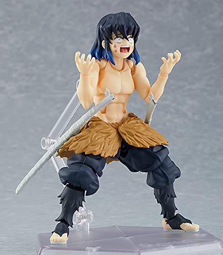 Max Factory Demon Slayer: Kimetsu no Yaiba Inosuke Hashibira Deluxe Figma Action Figure, Multicolor
