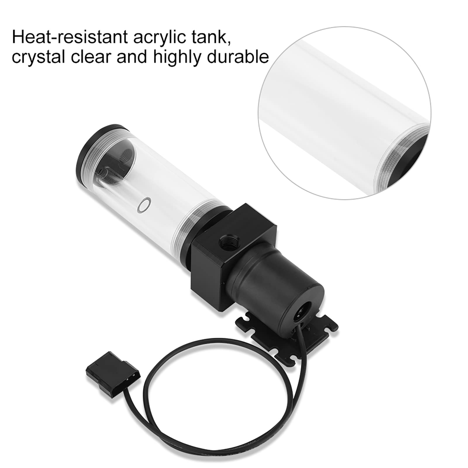 Eboxer PC, G1/4 Acrylic Cylinder Computer Water, 12V 19W CPU Water Cooling Pump Radiator for Computer PC CPU Water Cooling (110mm)