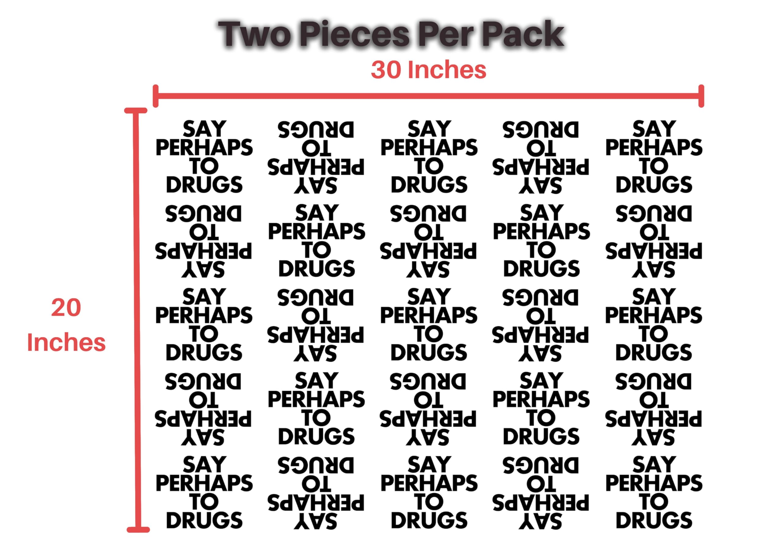 Say Perhaps To Drugs Funny Wrapping Paper Set | Two 20inx30in Folded Wrapping Papers | Unique, Hilarious, and Original Design | Funny Adult Joke Gifts (Black And White)