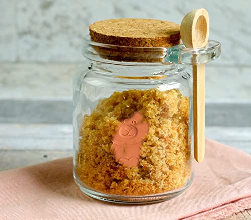dgudgu 4 PCS Terracotta Brown Sugar Bear Keeper and Saver Brown Sugar Disc Brown Sugar Softener