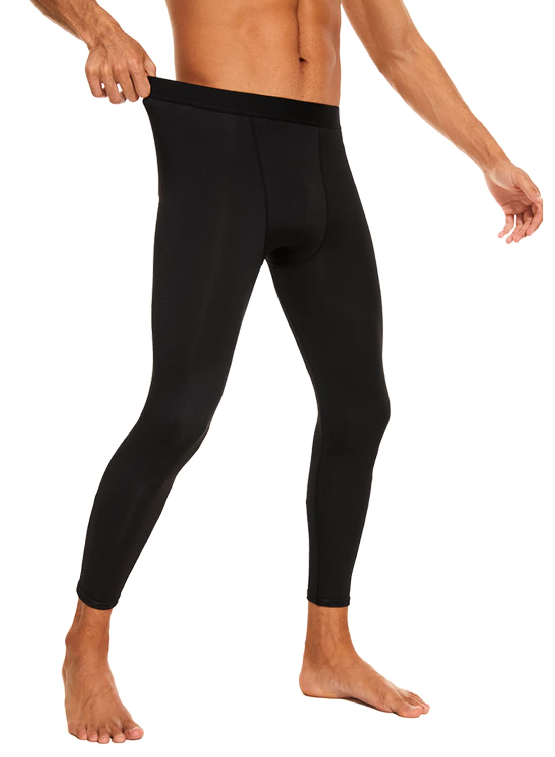 Alvago Men's Compression Pants, Cool Dry Athletic Workout Running Tights Leggings with Pocket/Non-Pocket Black