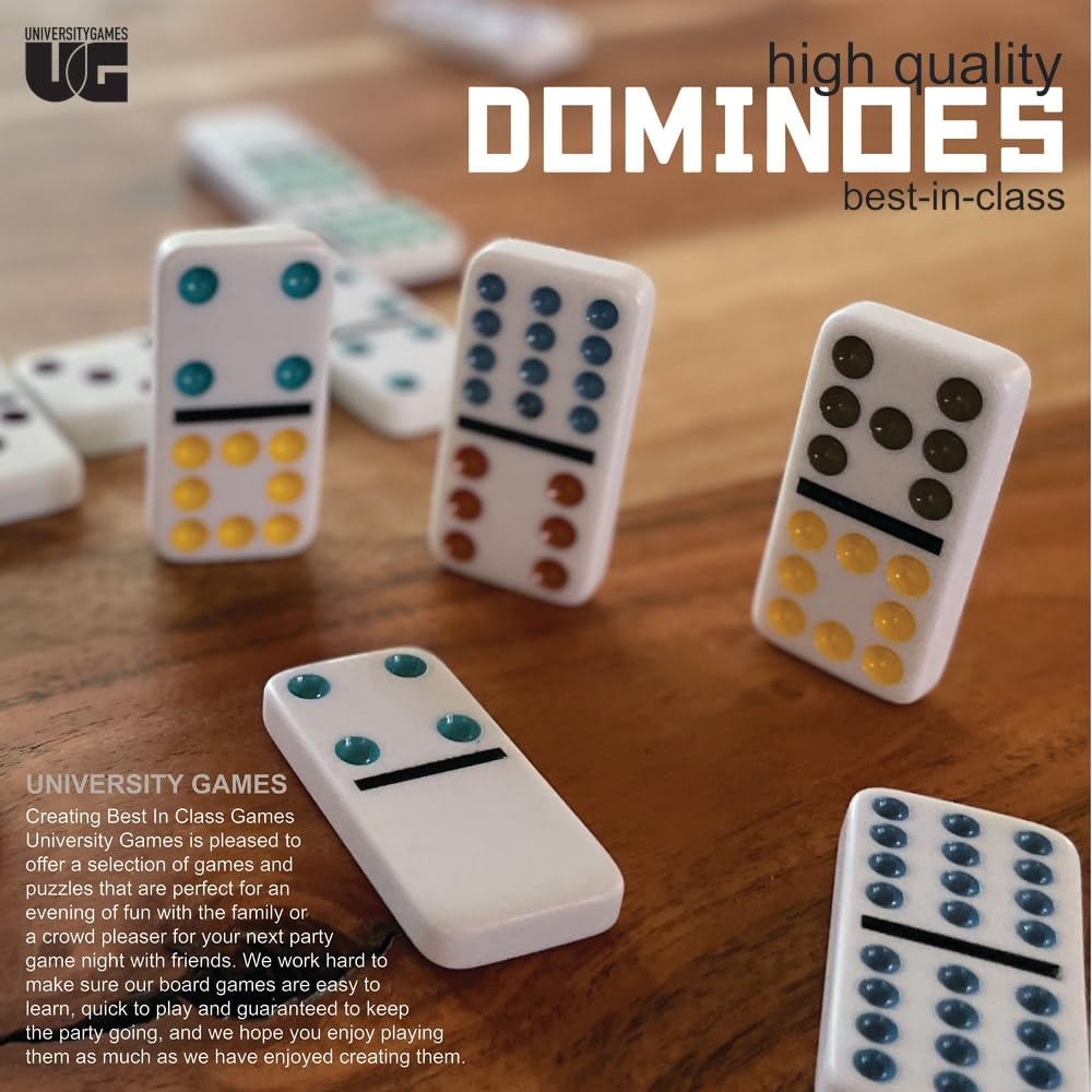 Front Porch Classics | Double 6 Travel Tin Domino Set from, for 1 to 4 Players Ages 6 and up