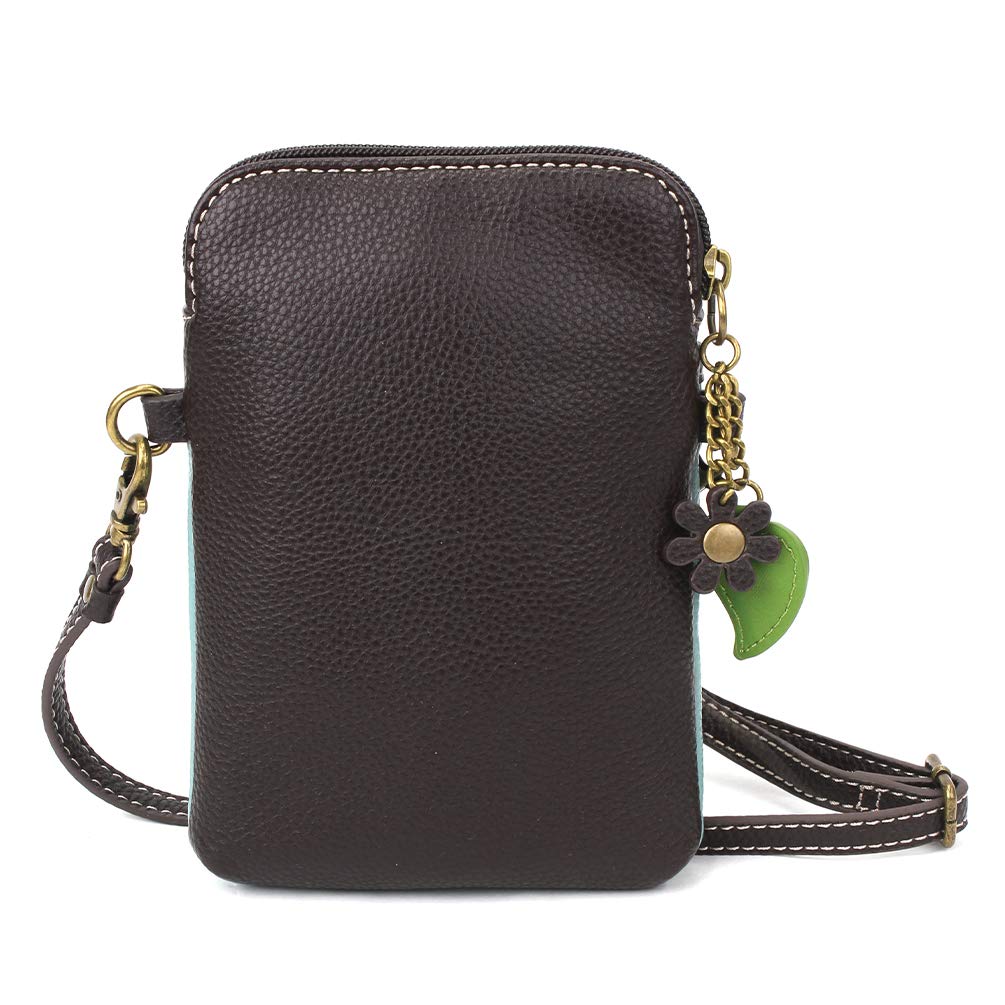 CHALA Cell Phone Crossbody Purse-Women PU Leather/Canvas Multicolor Handbag with Adjustable Strap - Daisy - blue