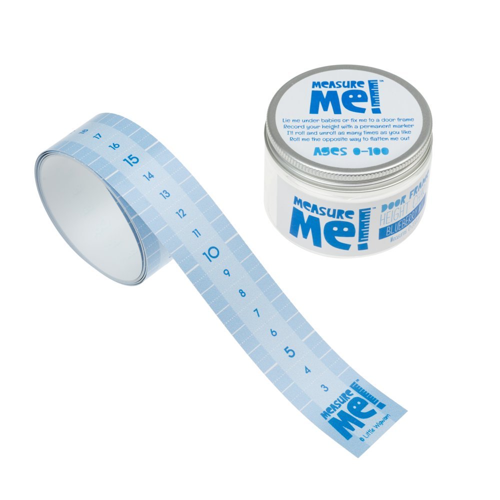 Measure Me! Baby Roll-up Door Frame Growth Height Chart for Children Kids Room - Blueberry Mix