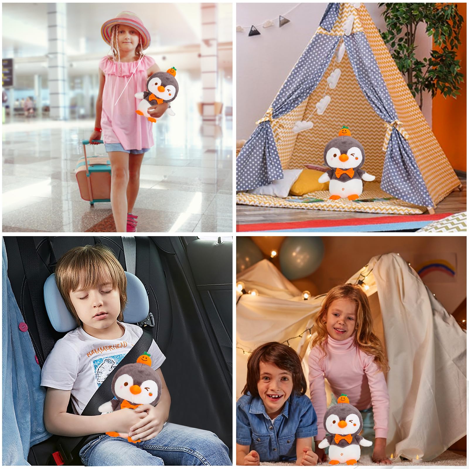 AUCOOMA Penguin Plush Stuffed Animal Toys,Cute Stuffed Penguin Plush Toy Hug Pillow 9.8"