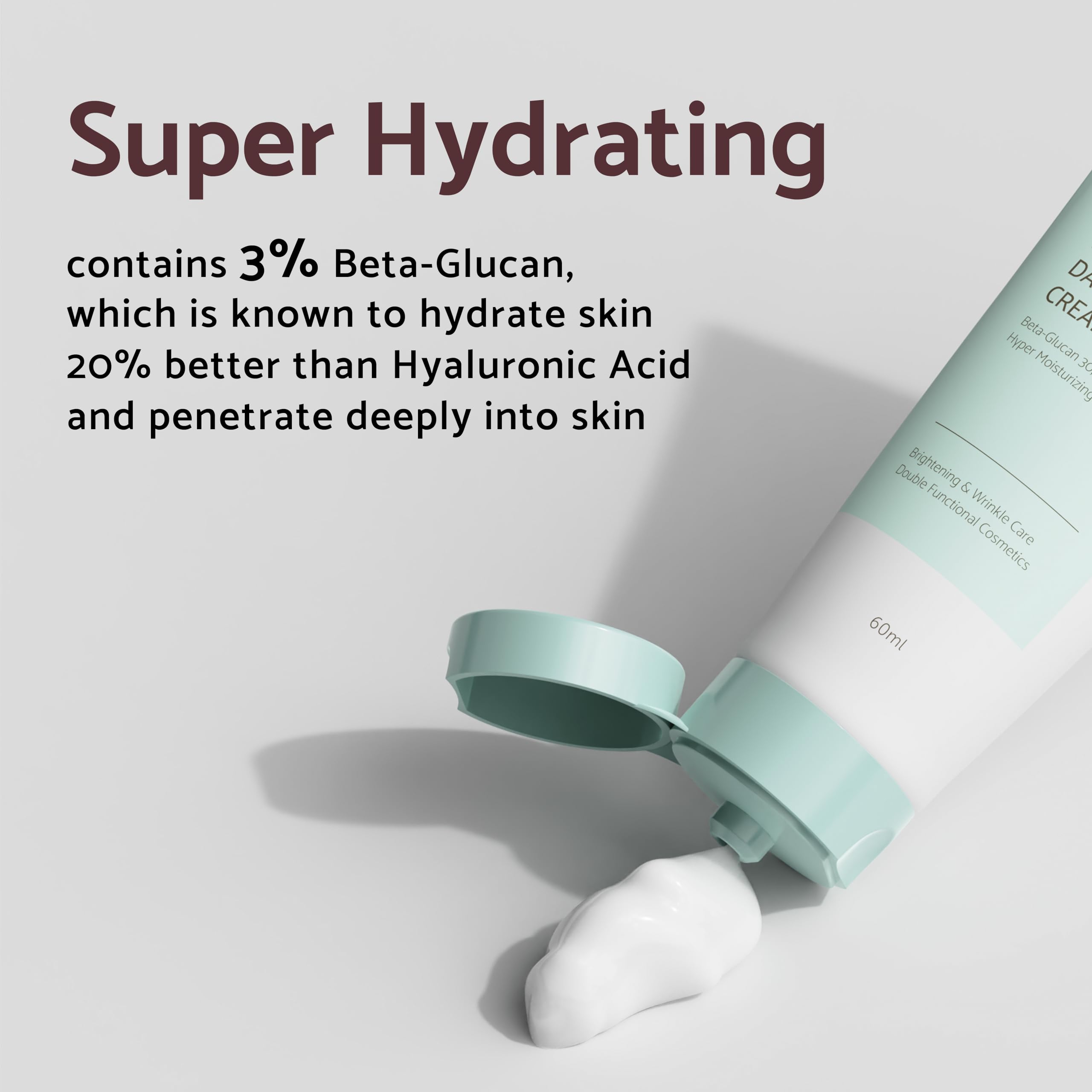 IUNIK Beta-Glucan Vegan Lightweight Non-Sticky Deep Moisture Watery Cream Lotion Daily Moisturizer Quick Absorption Dry Mature Sensitive Fine lines Skin Naturally-Derived Centella Vitamin Korean