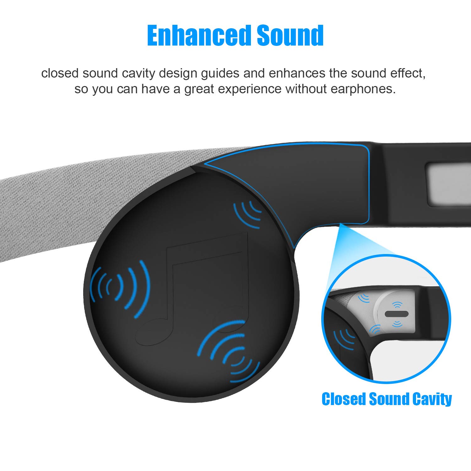 AMVR Silicone Ear Muffs for Meta Quest 2 VR Headset to Enhanced Headset Sound, for Quest 2 Accessories Headphone Extension Cover (Black, 1 Pair)