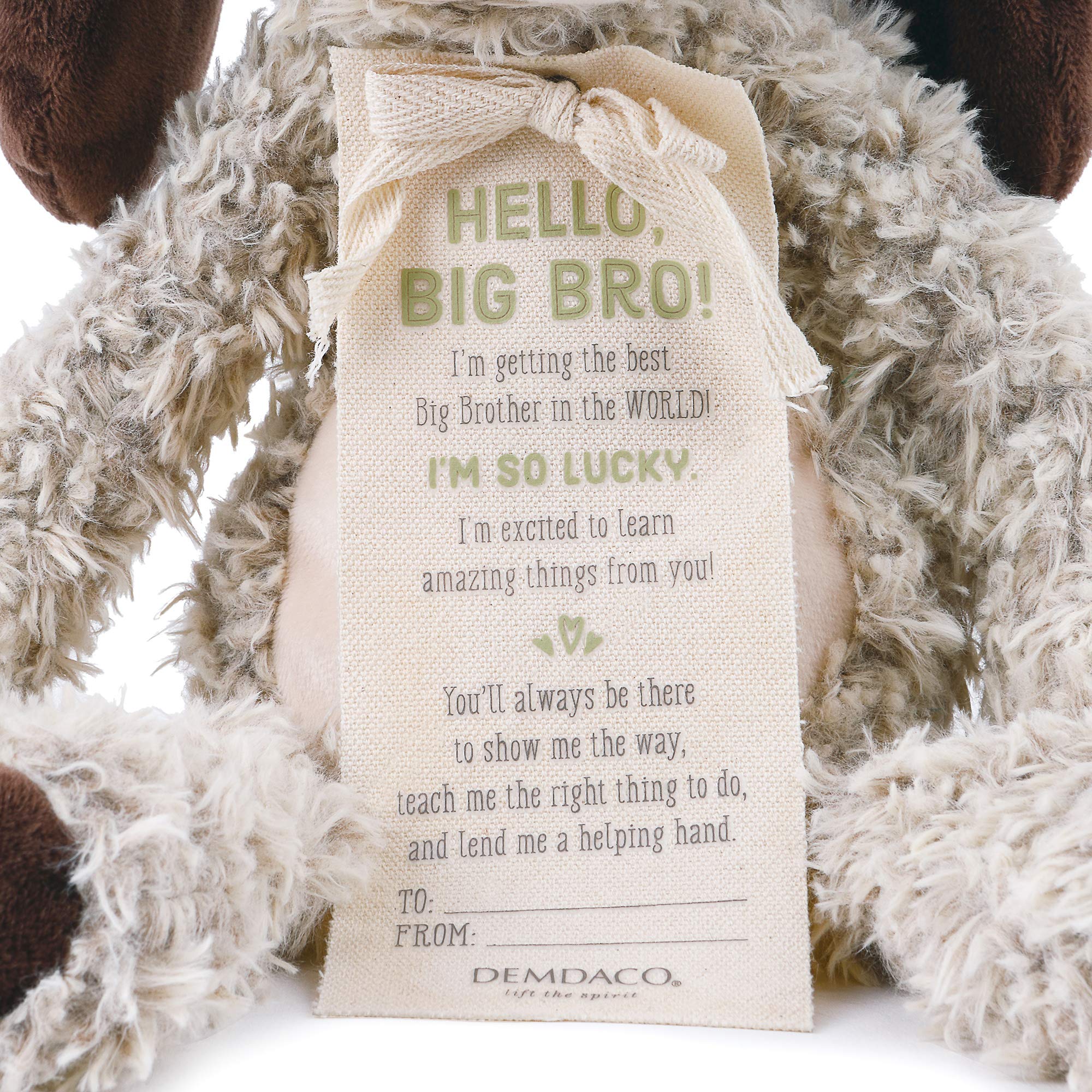 DEMDACO Big Brother Puppy Soft Brown 13 inch Plush Material Stuffed Animal Figure Toy