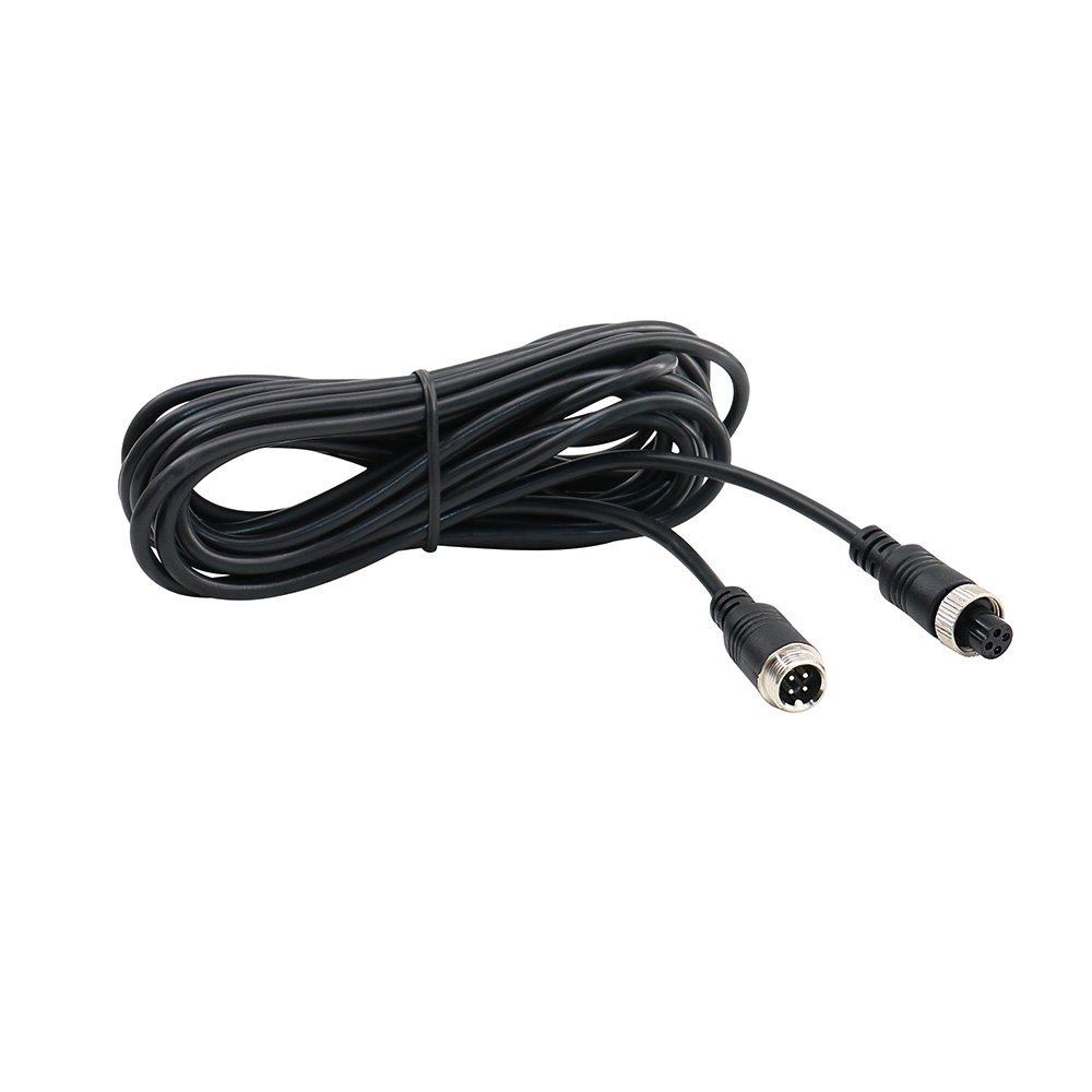 Yeung Qee Car Video Extension Cable 4Pin Aviation Video Extension Cable and Power Cord Shield AV Extension Cable Truck Trailer Camper Bus Motorhome Vehicle Backup Monitor System(15ft/5m)