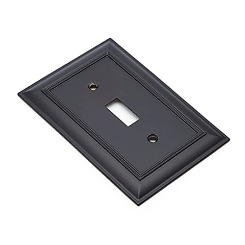 Amazon Basics Decorative Single Toggle Wall Plate - 3-Pack, Flat Black