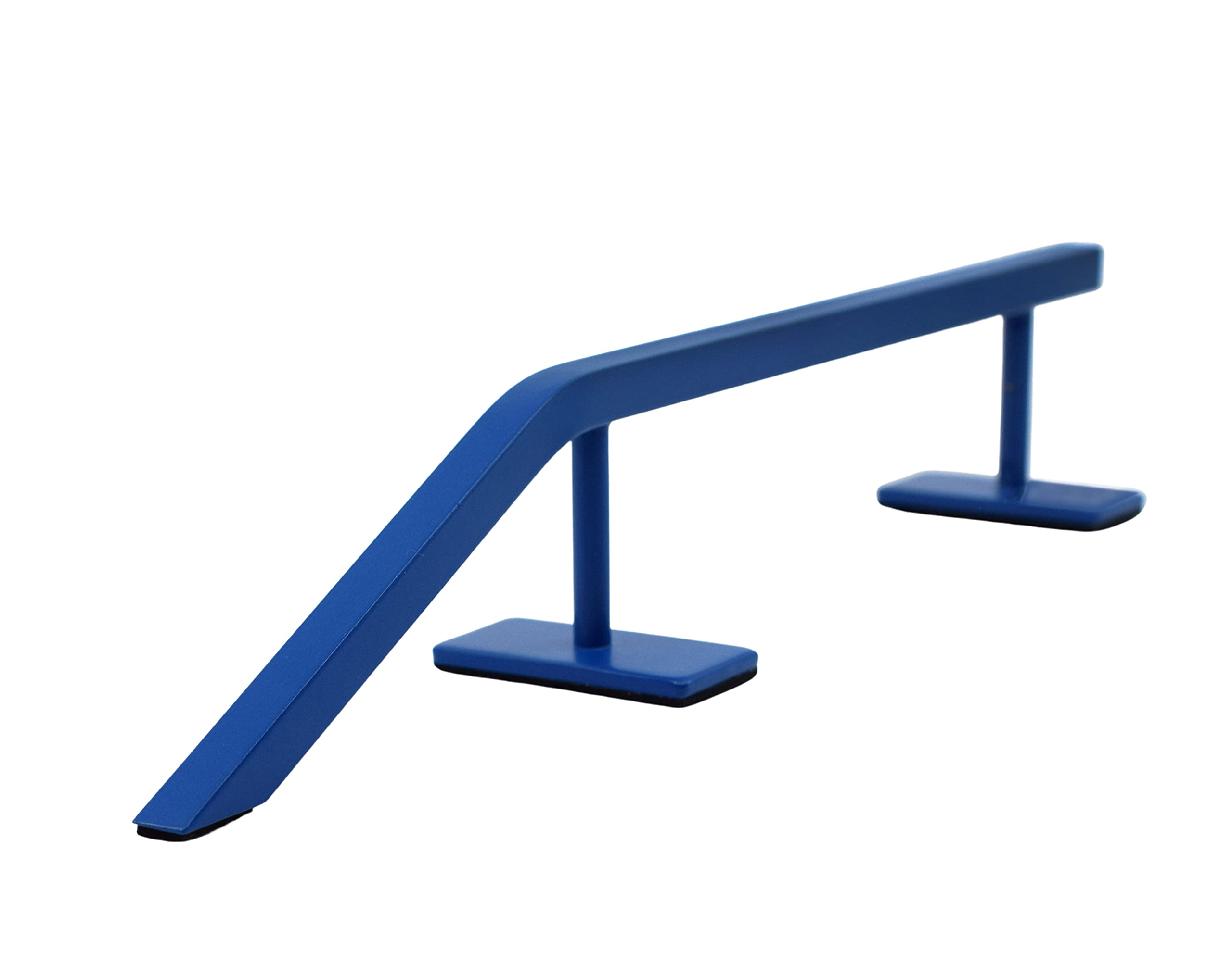 Teak Tuning Fingerboard Rail with Pole Jam Entrance, 12.5" - Custom Designed Solid Steel Construction, Matte Powder Coated Finish in Cobalt Blue - Superior Non-Slip Foam Feet