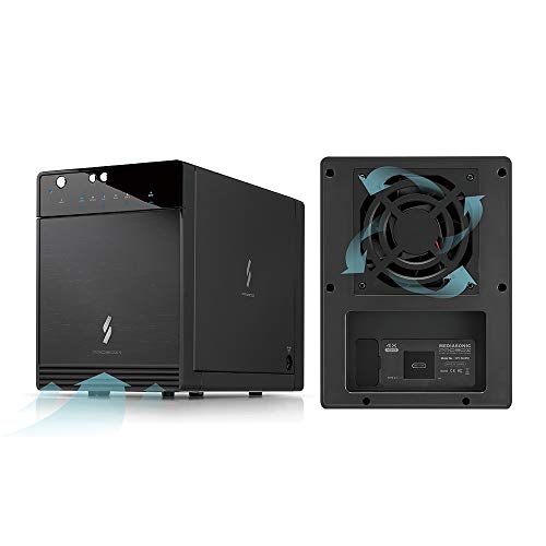Mediasonic USB 3.2 4 Bay 3.5” SATA Hard Drive Enclosure DAS – USB 3.2 Gen 2 10Gbps Type C | USB-C (HF7-SU31C) Support 24TB HDD