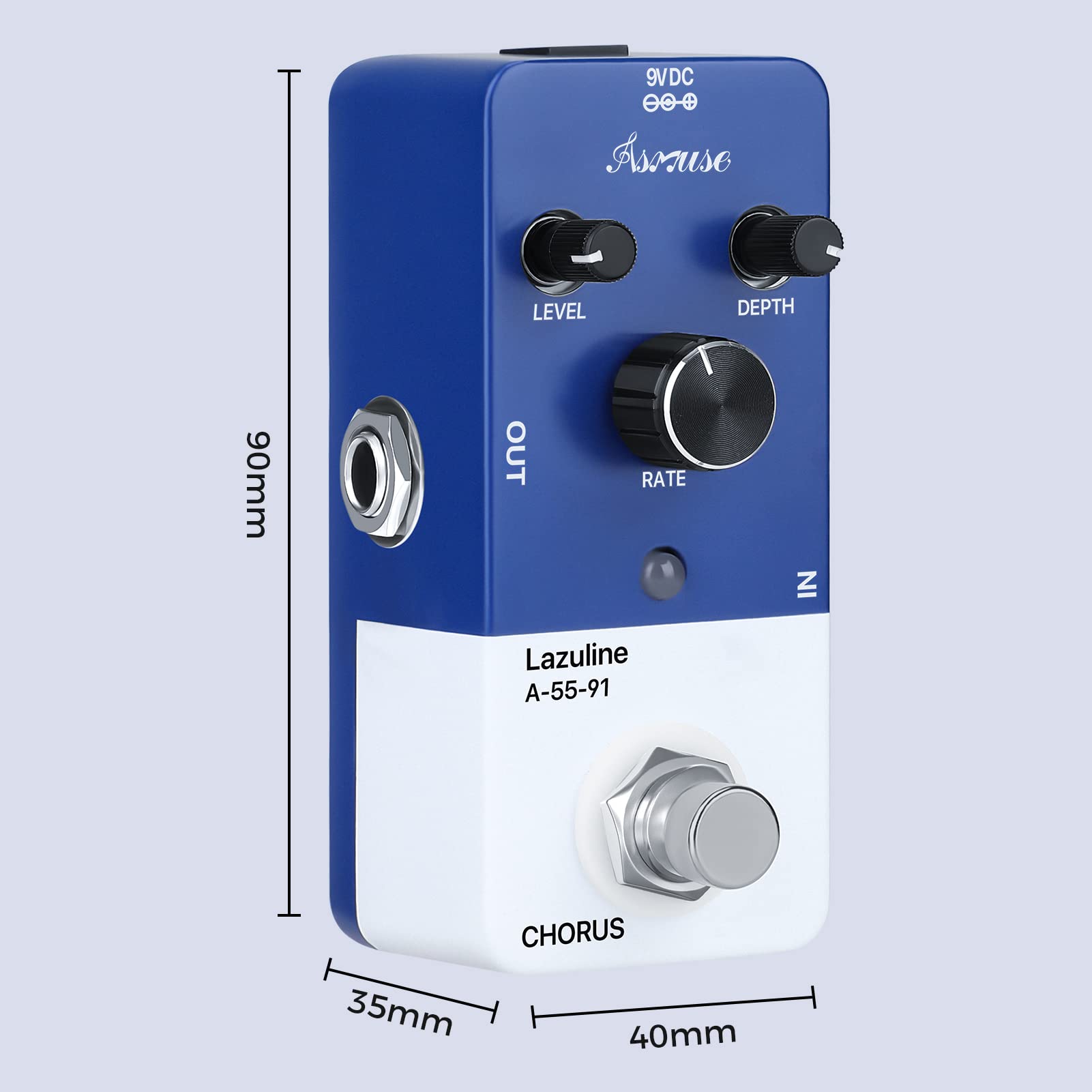 Analogue Chorus Guitar Pedal, Asmuse Chorus Guitar Effects Pedal for Electric Guitar and Bass, Mini Effector, True Bypass