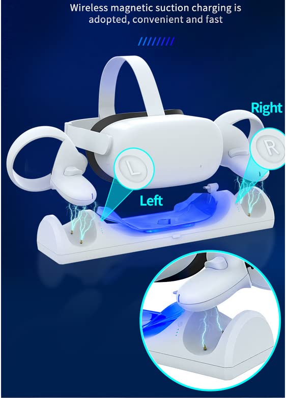 AFYMY Charging Dock for Oculus Quest 2 VR Glasses Headset Handle Controller Charger Station Stand Base Set for Meta Quest2 Accessories