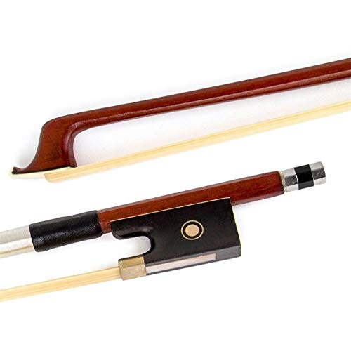 AMZZ Professional Full Size 4/4 Violin Bow Well Balanced Round Brazil Wood Stick Horsehair (4 4 Violin Bow)