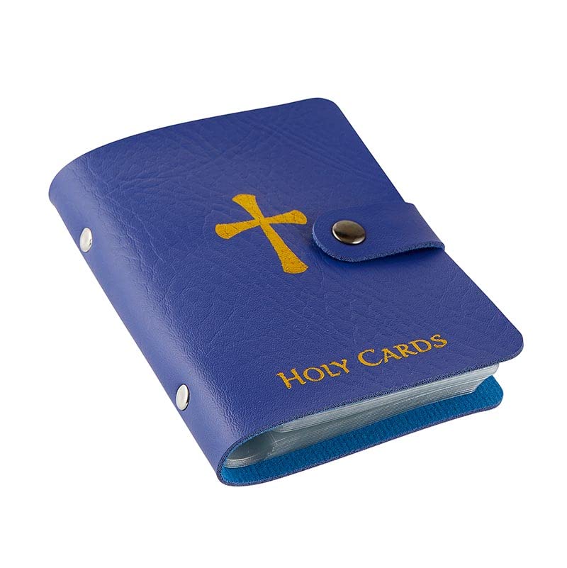 Amazing Saints Holy Card Holder Blue Carrying Case up to 40 Cards (J5005)