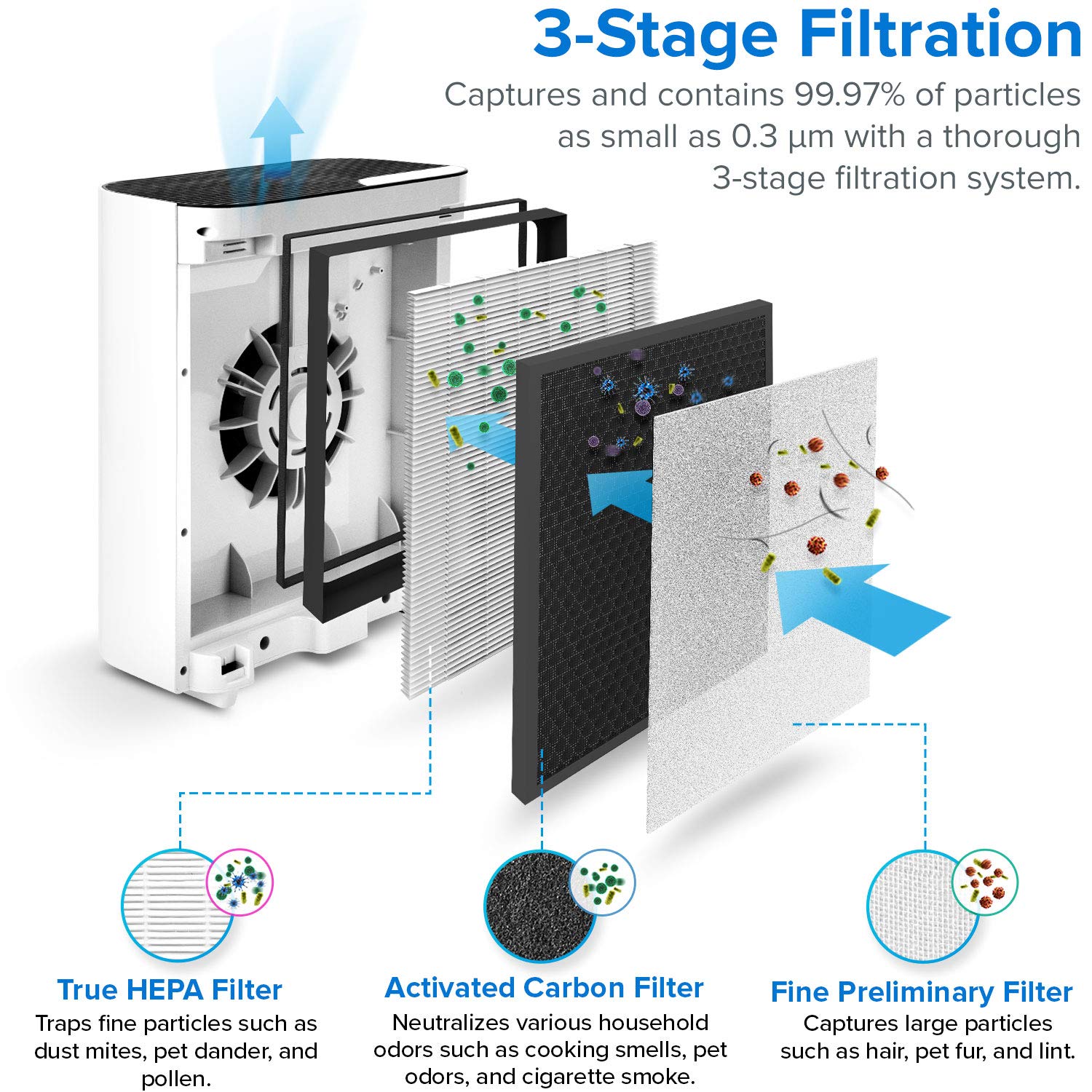 LEVOIT Air Purifiers and Replacement Filters for Home Large Rooms