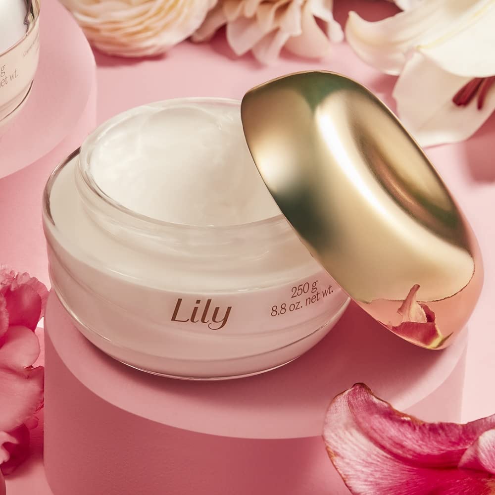O BOTICARIO Lily Satin Hydrating Body Cream, 24 Hour Fragranced Body Butter for Dry Skin, 8.8 Ounce