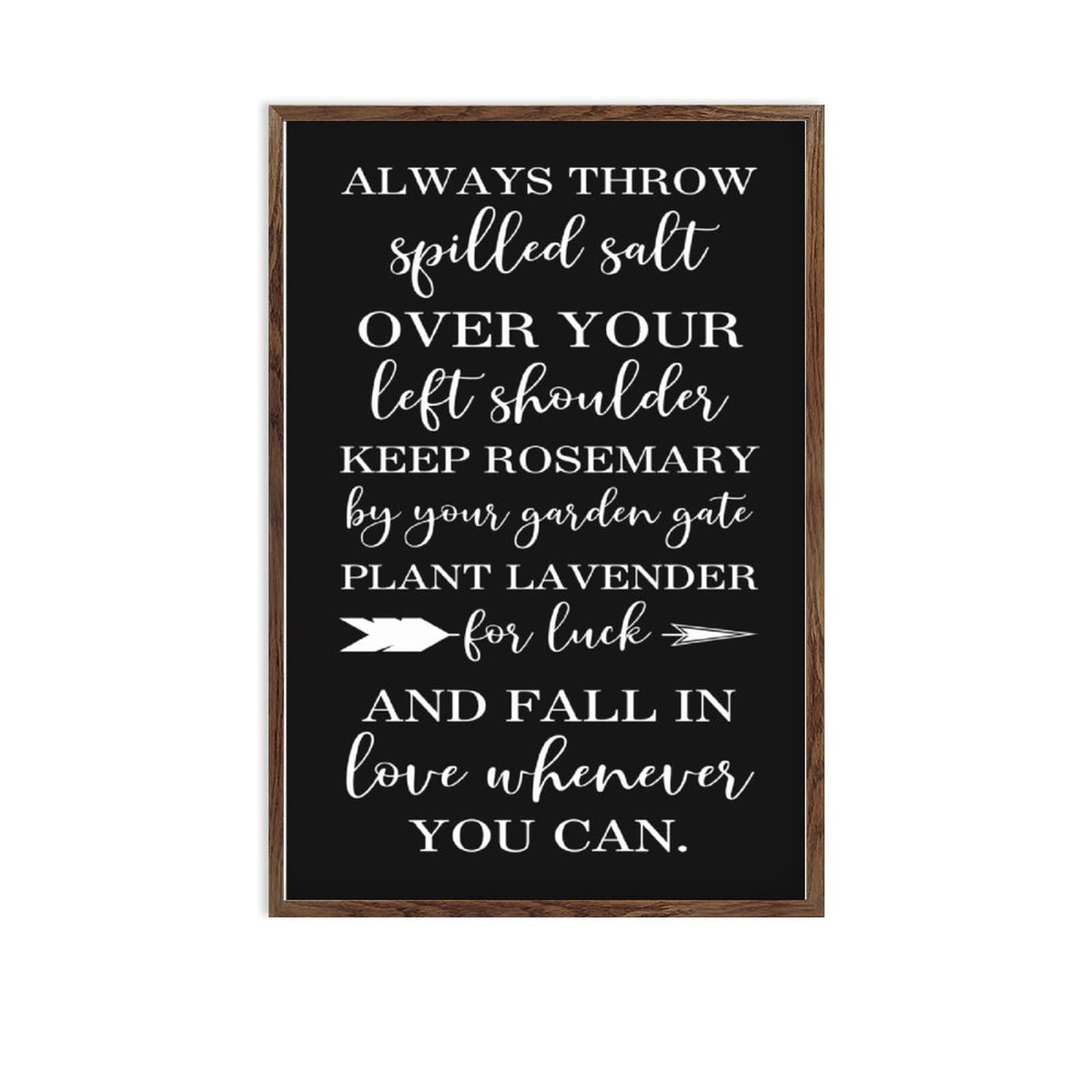 Farmhouse Wall Decor Signs Always Throw Spilled Salt Practical Magic Sign Wooden Wall Decorative Sign Home Garden Decor Rustic Wood Sign for Kitchen Living Room 8x12 Inch,white,8 x 12 Inch