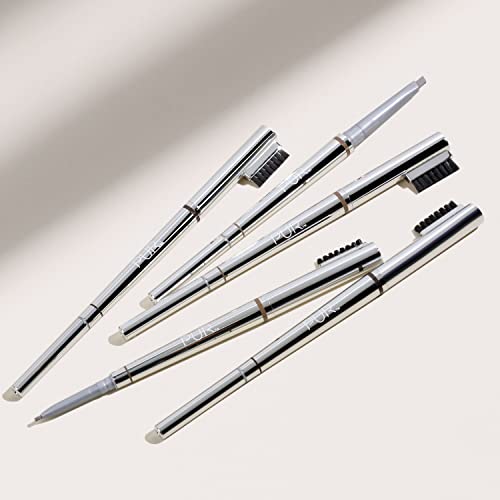PÜR MINERALS Arch Nemesis 4-in-1 Dual-Ended Brow Pencil, Self-Sharpening Component, Built-In Brow Grooming Comb, Conditions & Strengthens Brow Hair- Medium,1 Count (Pack of 1)
