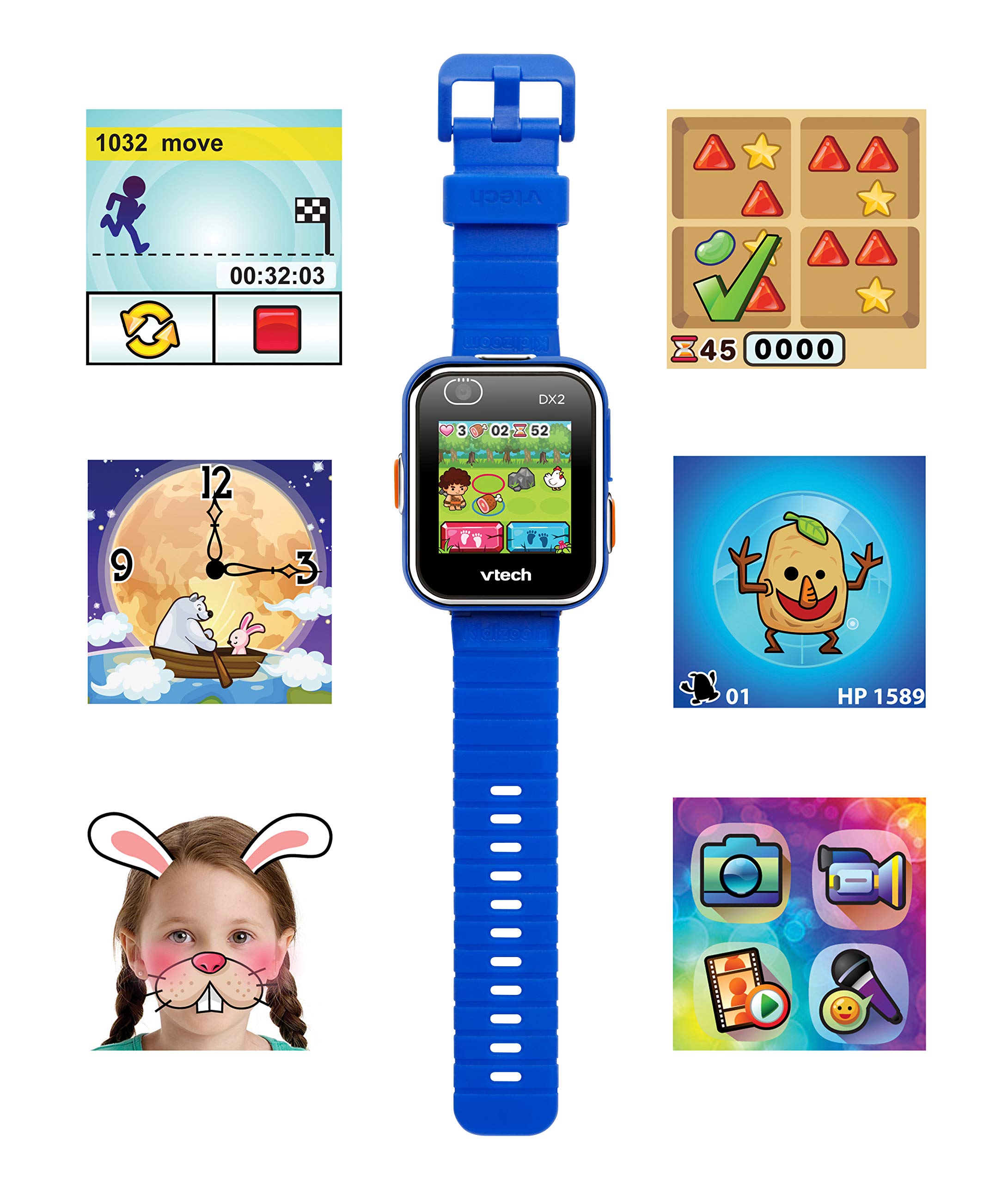 VTech Kidizoom Smart Watch DX2 Kids Smart Watch with Dual Camera Estandar Blue - Spanish Version