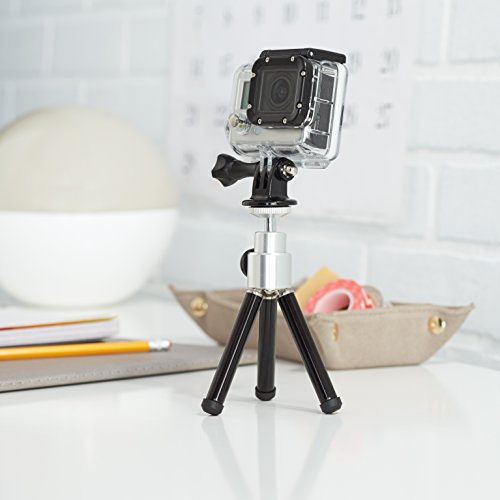 Amazon Basics Lightweight Adjustable Mini Tripod Stand - Pack of 4, 5 - 7.5 Inches, Black