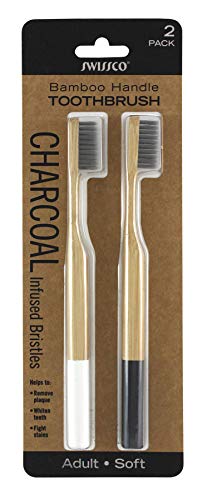 SWISSCO Bamboo Handle Toothbrush 2 Count, 1 EA