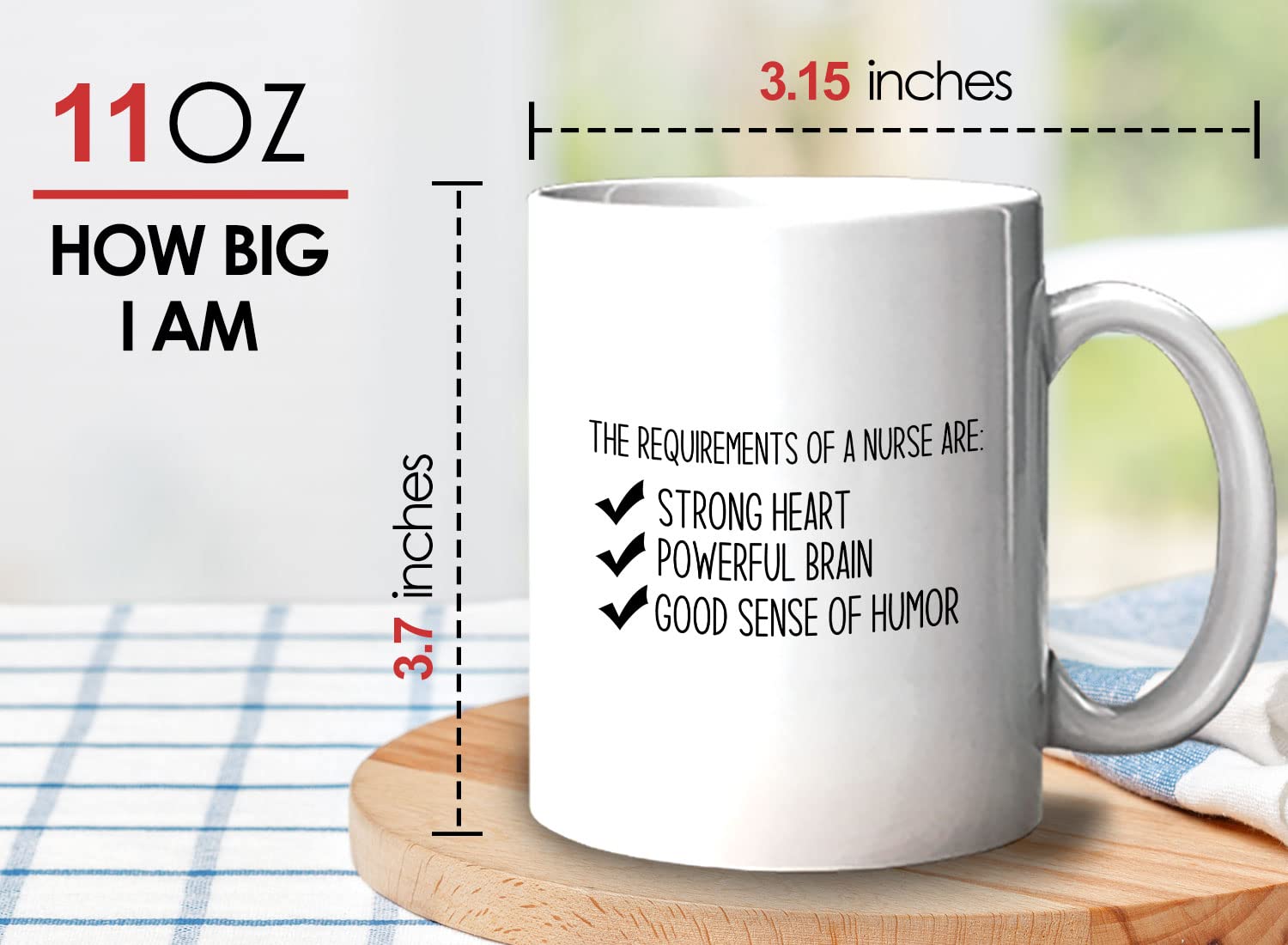 Bubble Hugs Nurse Coffee Mug 11oz White - The Requirements - Labor Clinical Certified Nursing Assistant Surgical Emergency Oncology Practitioner