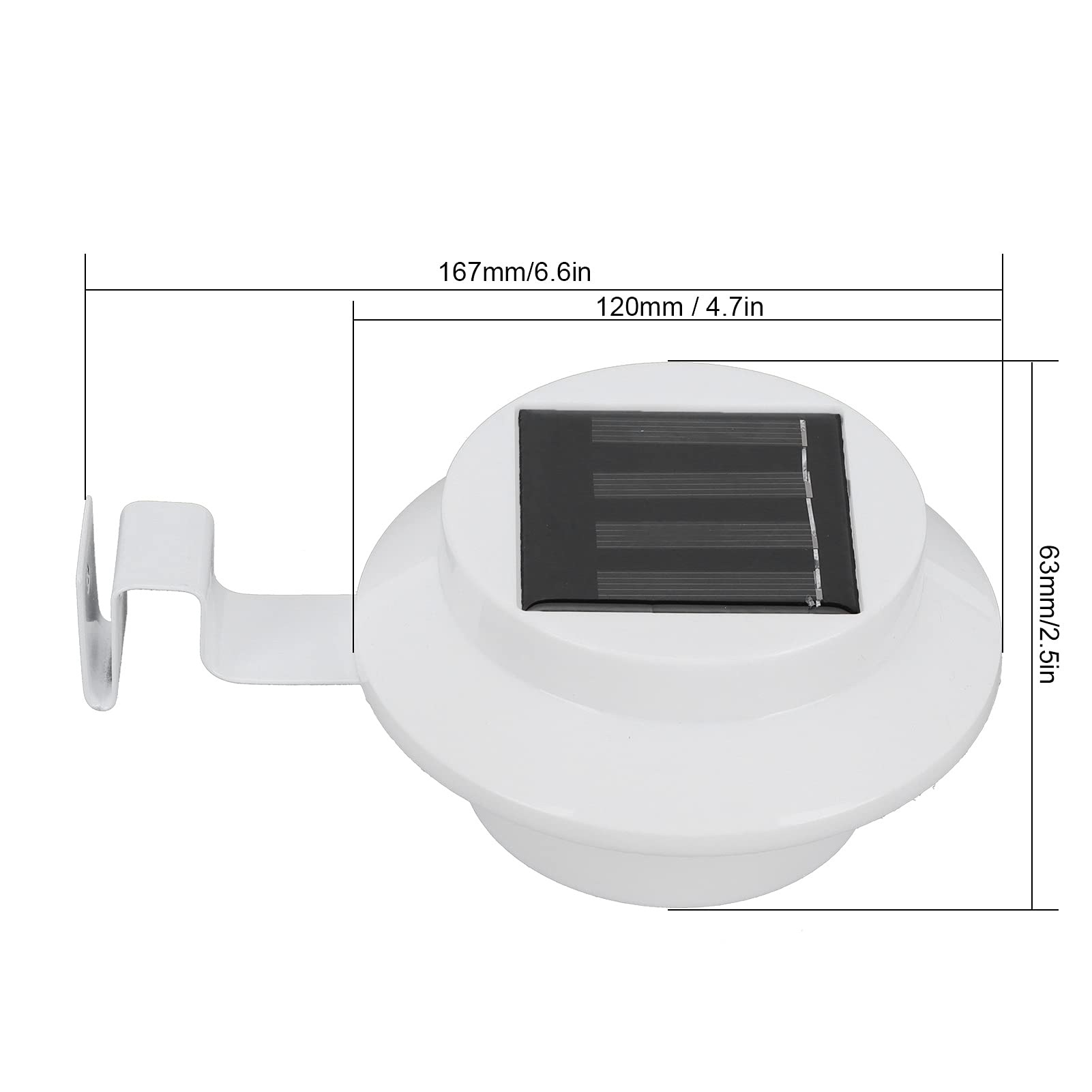 Fdit 3LED Solar Power Eaves Light White Solar Outdoor Wall-Mounted Lighting Lamp for Home Garden