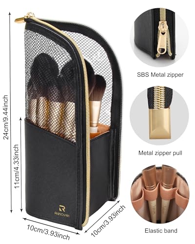 MONSTINA Makeup Brush Organizer Bag,High Capacity Portable Stand-Up Makeup Brush Holder,Professional Artist Makeup Brush Sets Case Waterproof Dust-proof Makeup Brush Cup