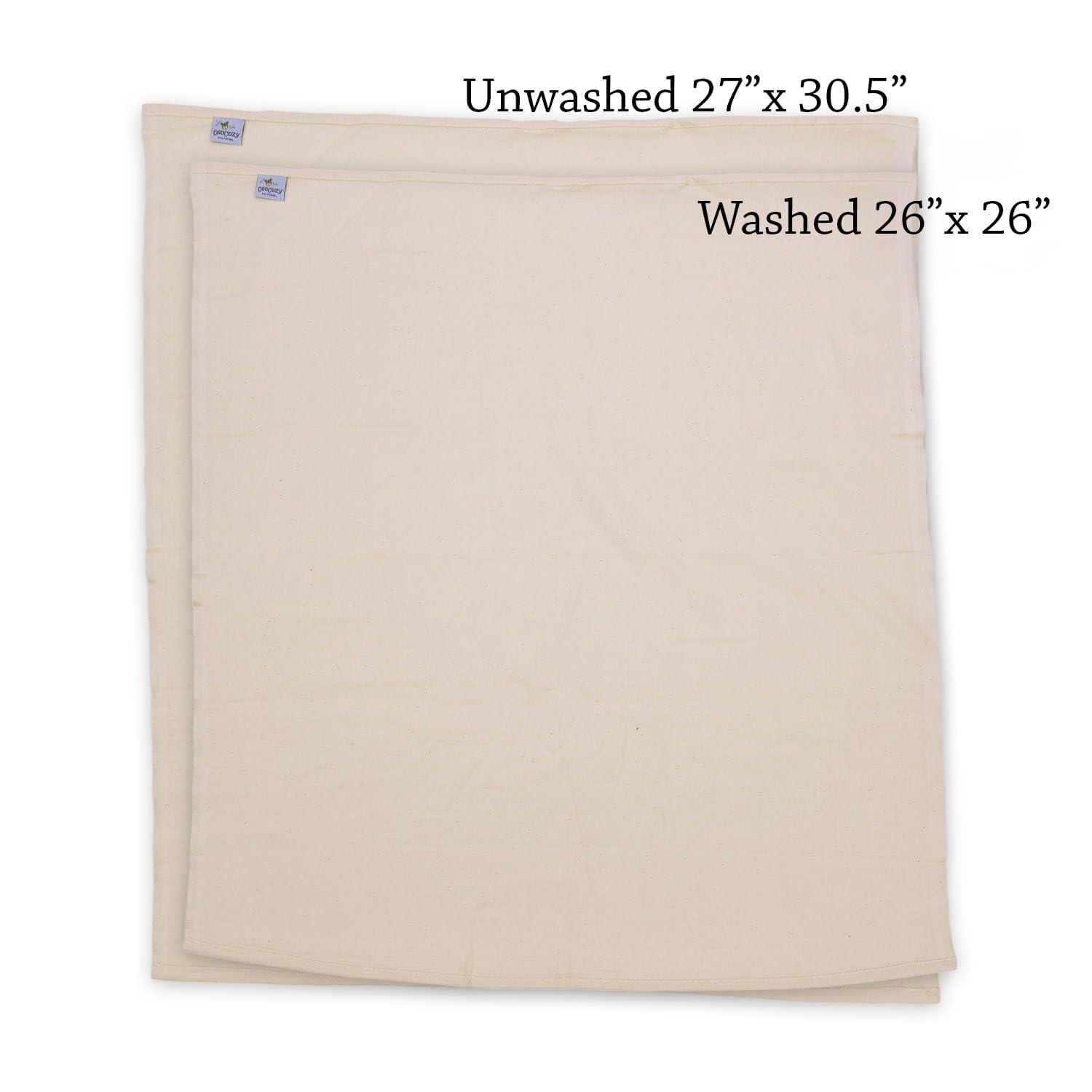 OsoCozy Unbleached Birdseye Flat Cloth Diapers (1 Dozen) - 27.5 x 30.5 Inches, One-Layer Flat Cloth Baby Nappies Made of Soft, Durable 100% Birdseye Weave Cotton