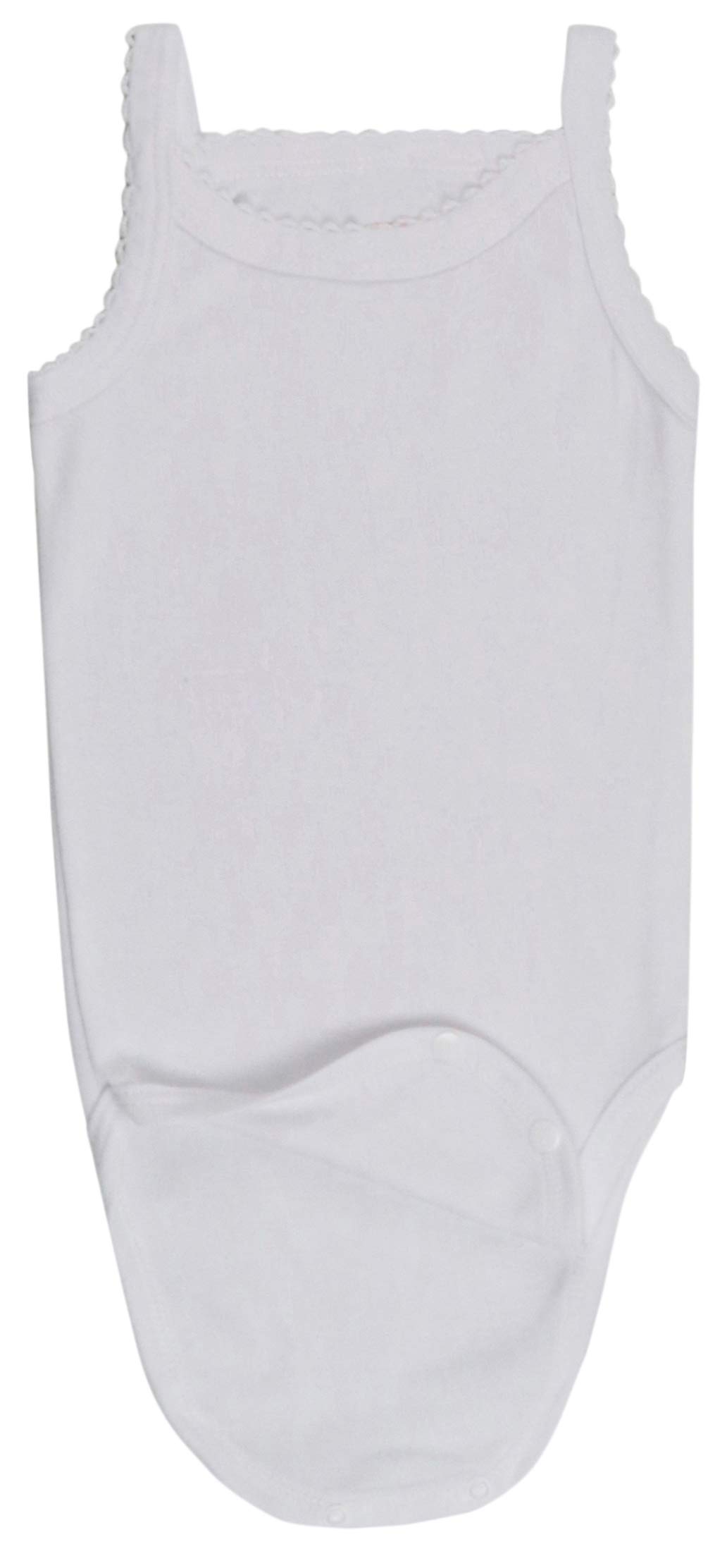 ToBeInStyle Baby Girls' 4 Pack Overall One-Piece Bodysuit - White - Size 1
