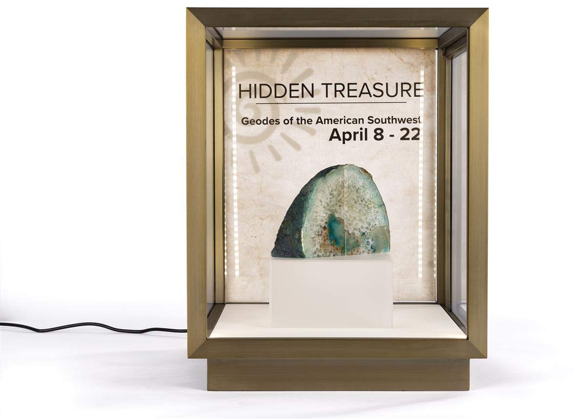Displays2go Tabletop Glass Display Cases with LED Lighting β Bronze (DC1620SGSS)