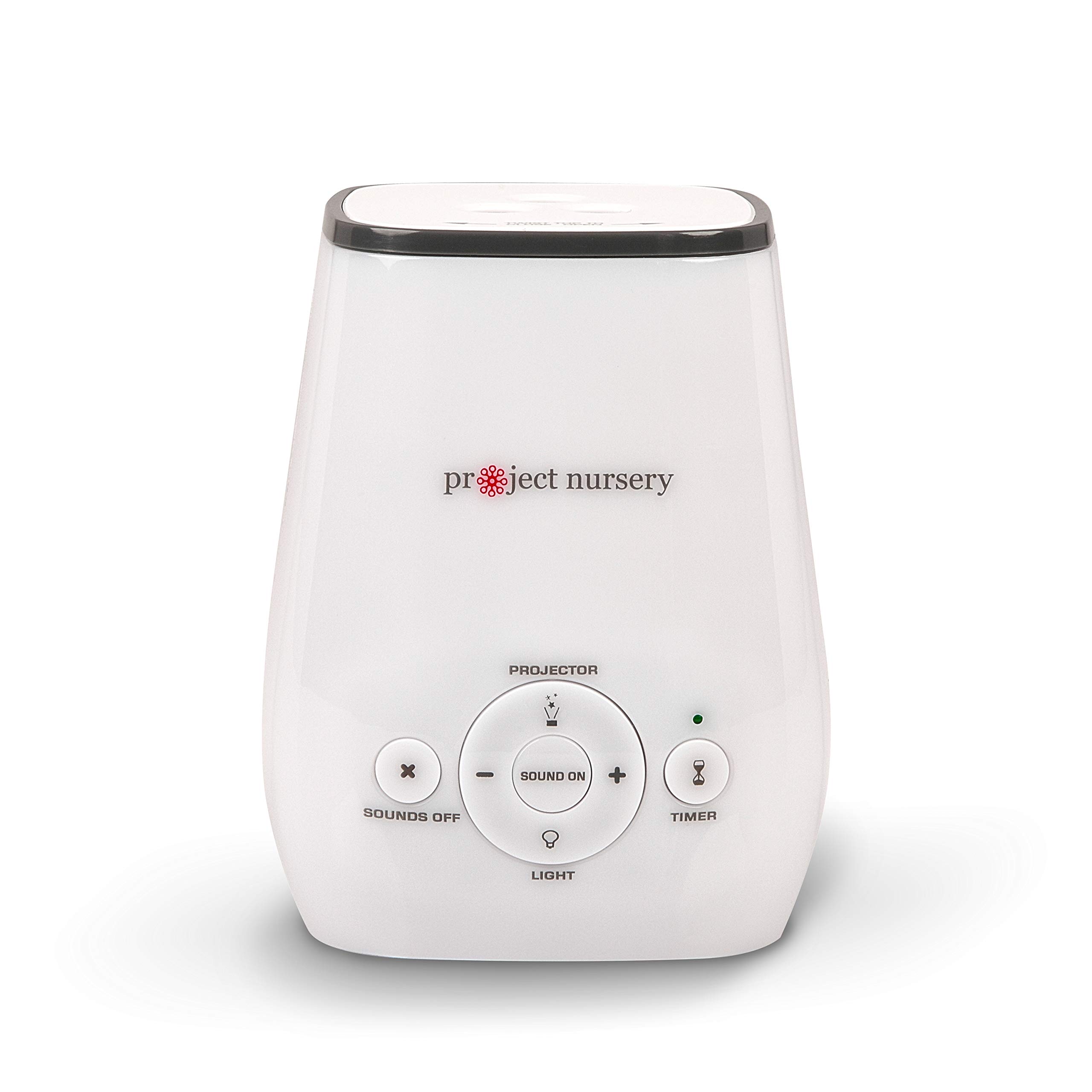 Project Nursery Portable and Table Top Sleep Soother, White Noise Sound Machine and Night Light, 4-in-1 Sound Soother with Projector, Nightlight and Timer