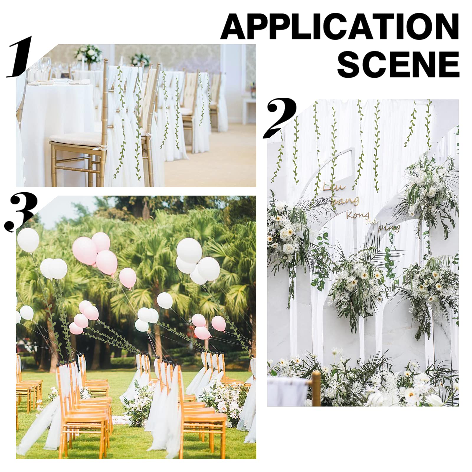 NBEADS about 40m Artificial Leaf Vines, Silk Cloth Green Leaves Artificial Hanging Vine Plants for Wedding Garden Office Home Wall Decoration