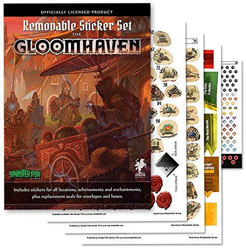 Cephalofair Games Sinister Fish Gloomhaven Removable Sticker Set, Removable Stickers Multi-Award-Winning Strategy Boxed Board Game Accessory for ages 12 & Up, SIF00020