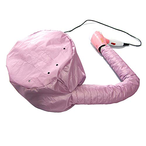 Easy Use Hair Perm Hair Dryer Nursing Dye Hair Modelling Warm Air Drying Treatment Cap Home Safer Than Electric Cap (Pink)