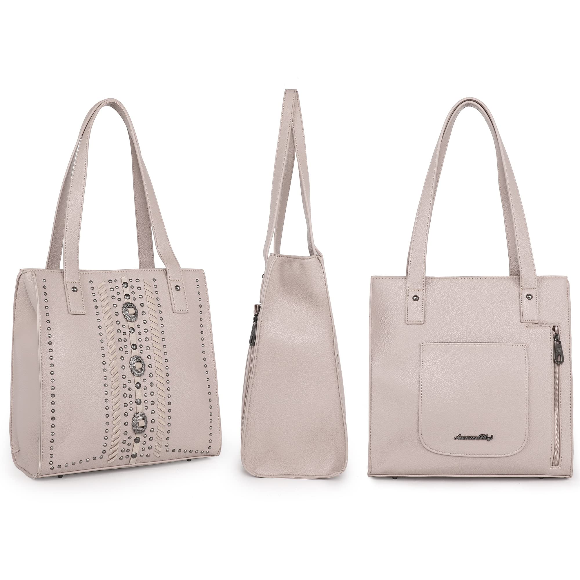 American Bling Tote for Women Large Purses and Handbag Western Shoulder Bag with Wallet AB-G7505BG+W