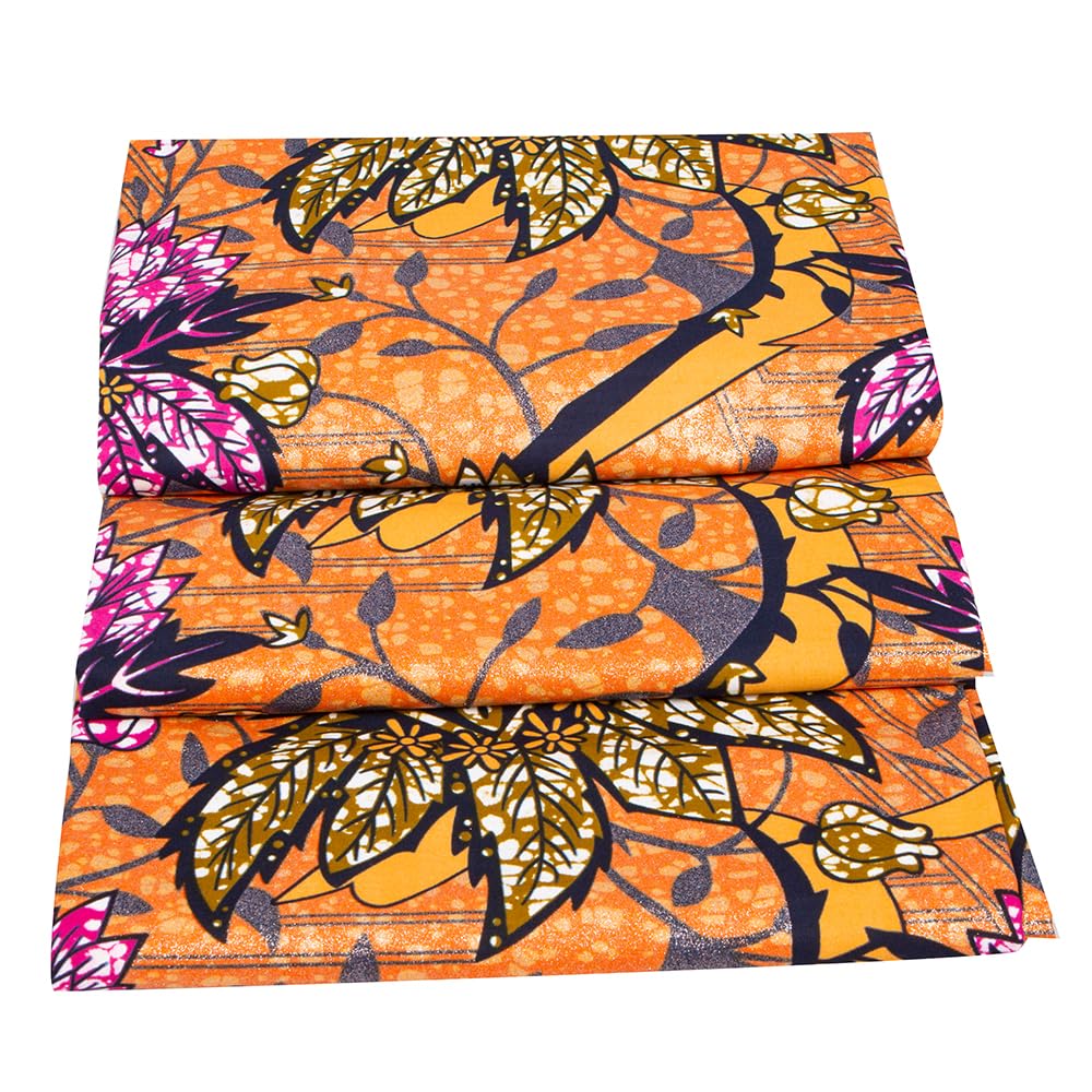 African Real Wax Fabric Gold Wax Print Batik Soft Pagne Nigeria Ankara Wax Fabric 1519