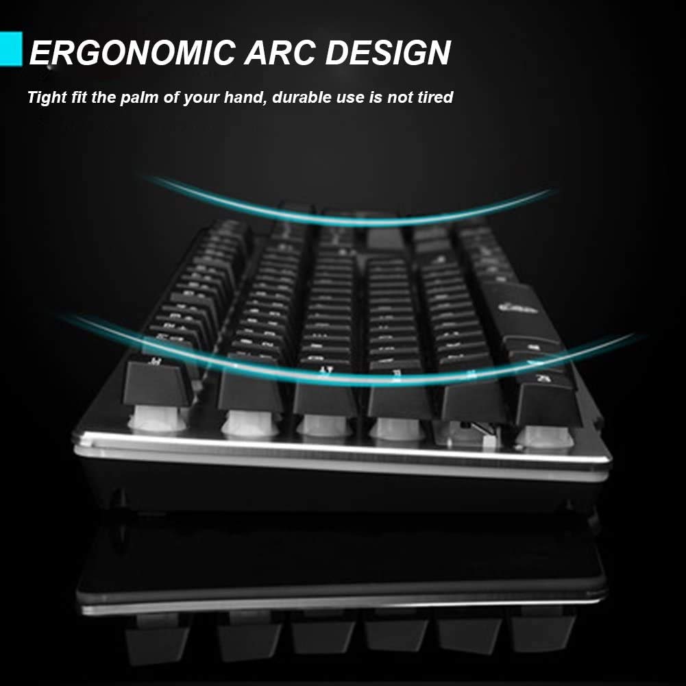 Wireless Mechanical Feel Keyboard and Mouse Set,2.4Ghz Cordless Gaming Keyboard for Laptop Desktop PC Strong Compatible with Windows,ios,Android(above 4.0),etc -No Backlight