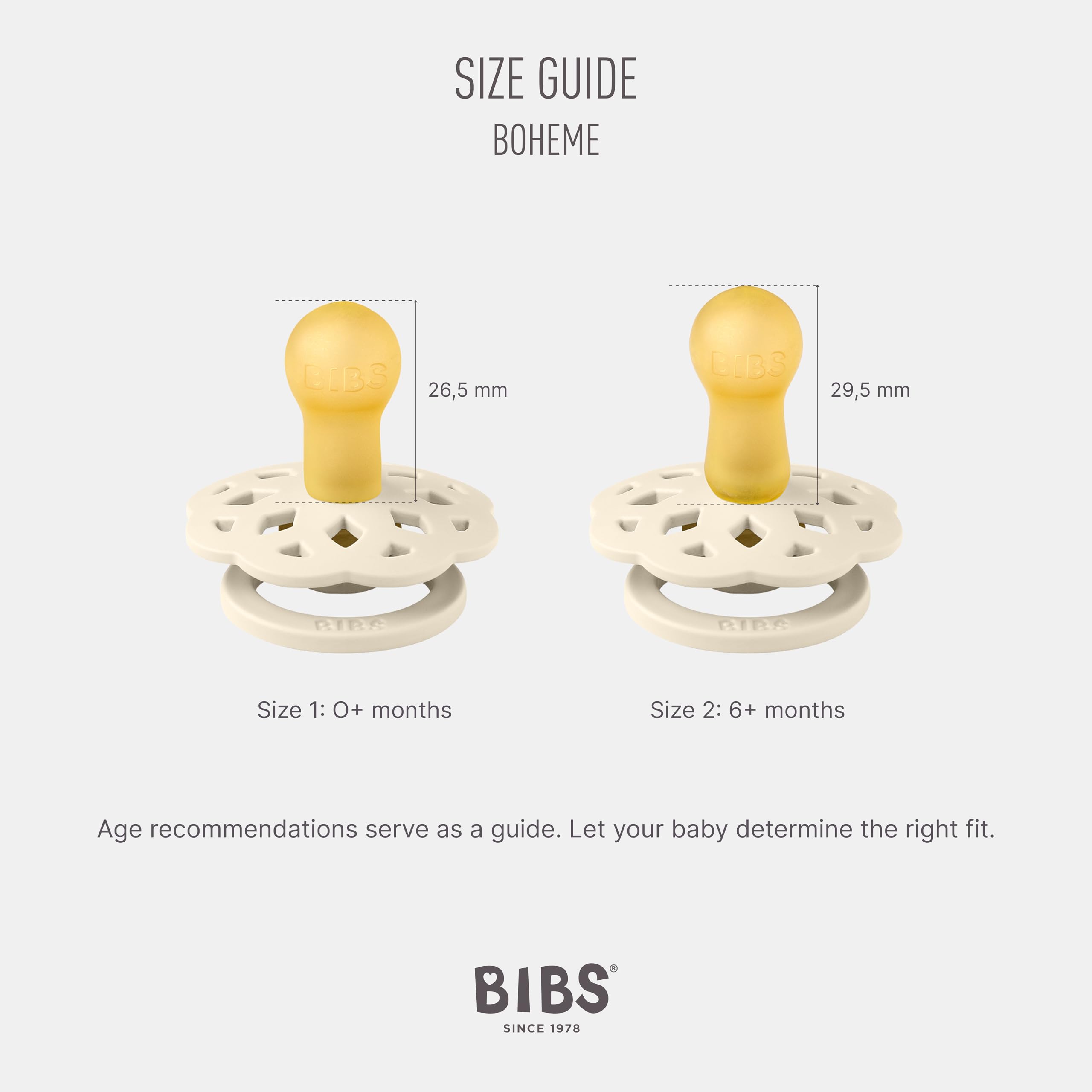 BIBS Pacifiers - Boheme Collection | BPA-Free Baby Pacifier | Made in Denmark | Set of 2 Woodchuck/Blush Color Premium Soothers | Size 6-18 Months