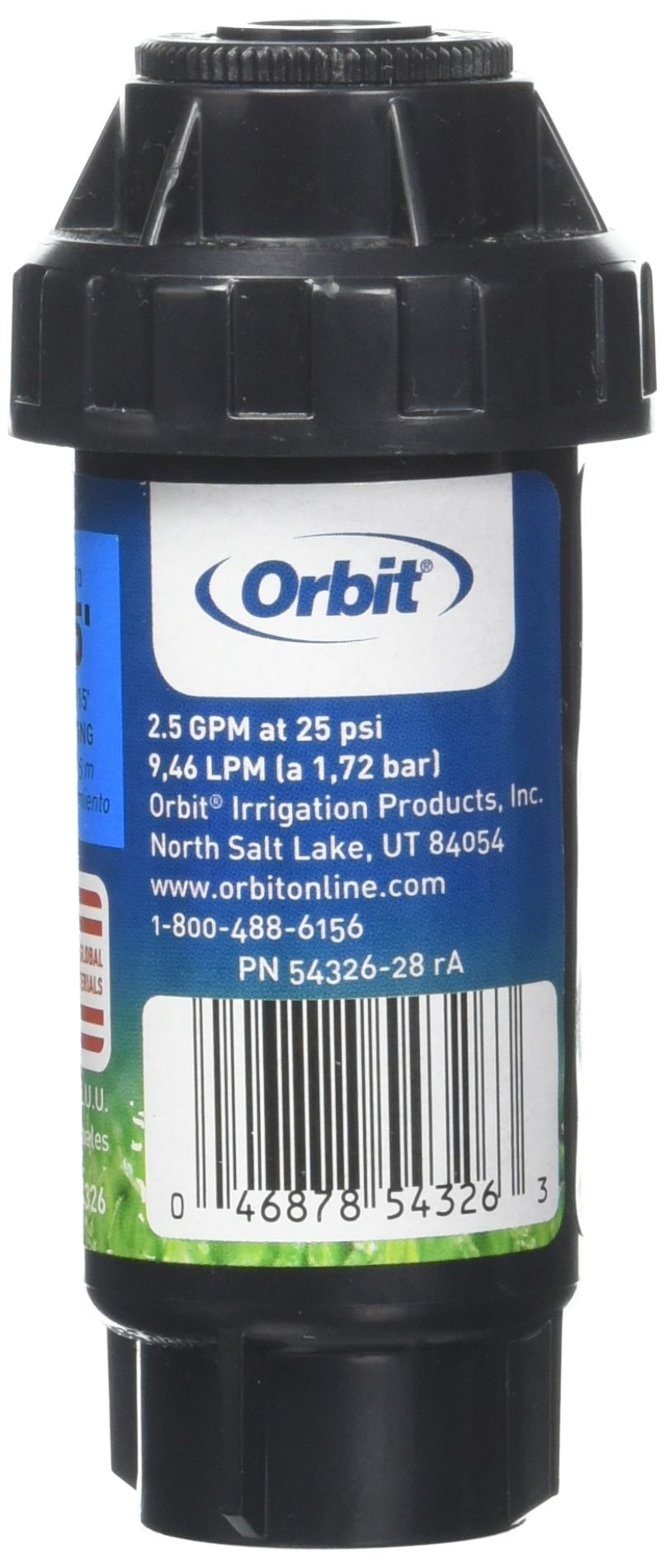 Orbit 54326 2" Pop-Up Spray Head Sprinkler with Full Pattern Nozzle