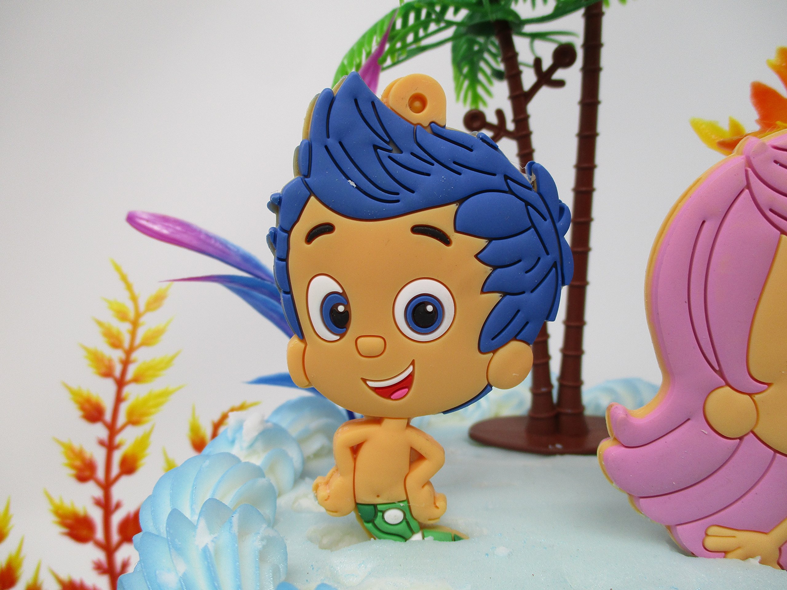 Bubble Guppies Birthday Cake Topper Set Featuring Gil and Friends with Underwater Decorative Accessories